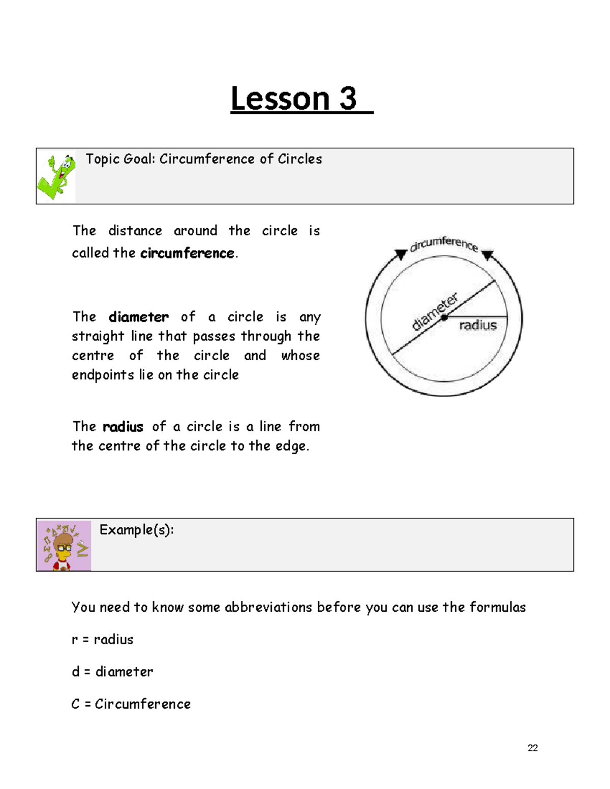 Lesson-3 Circumference-of-circles - Topic Goal: Circumference of ...
