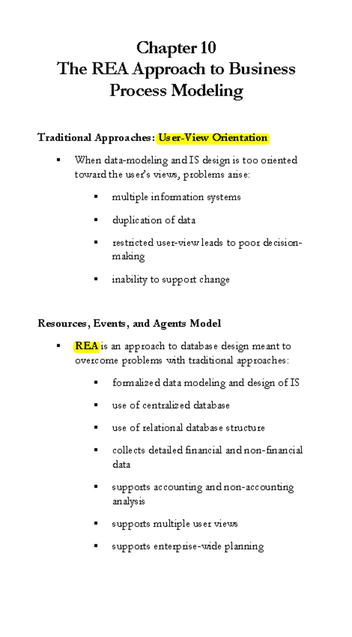 REA presentation - Chapter 10 The REA Approach to Business Process Modeling Traditional ...