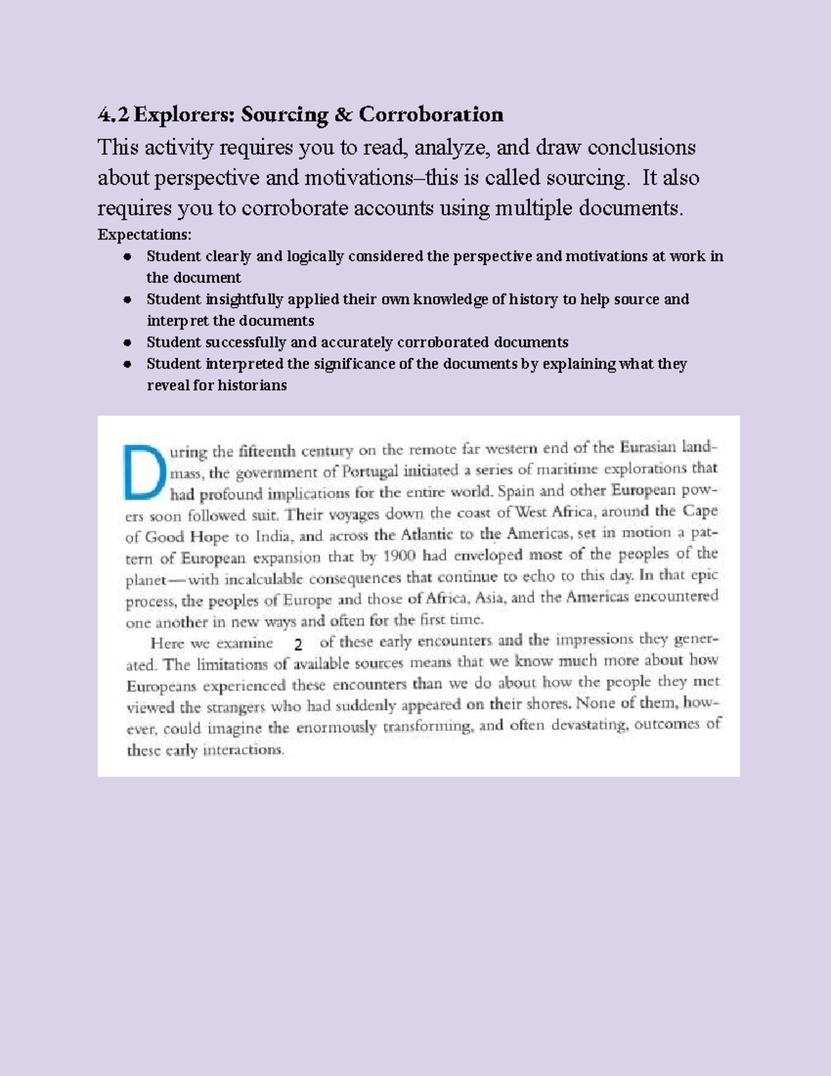 4.2 Explorers Sourcing & Corroboration - 4 Explorers: Sourcing ...