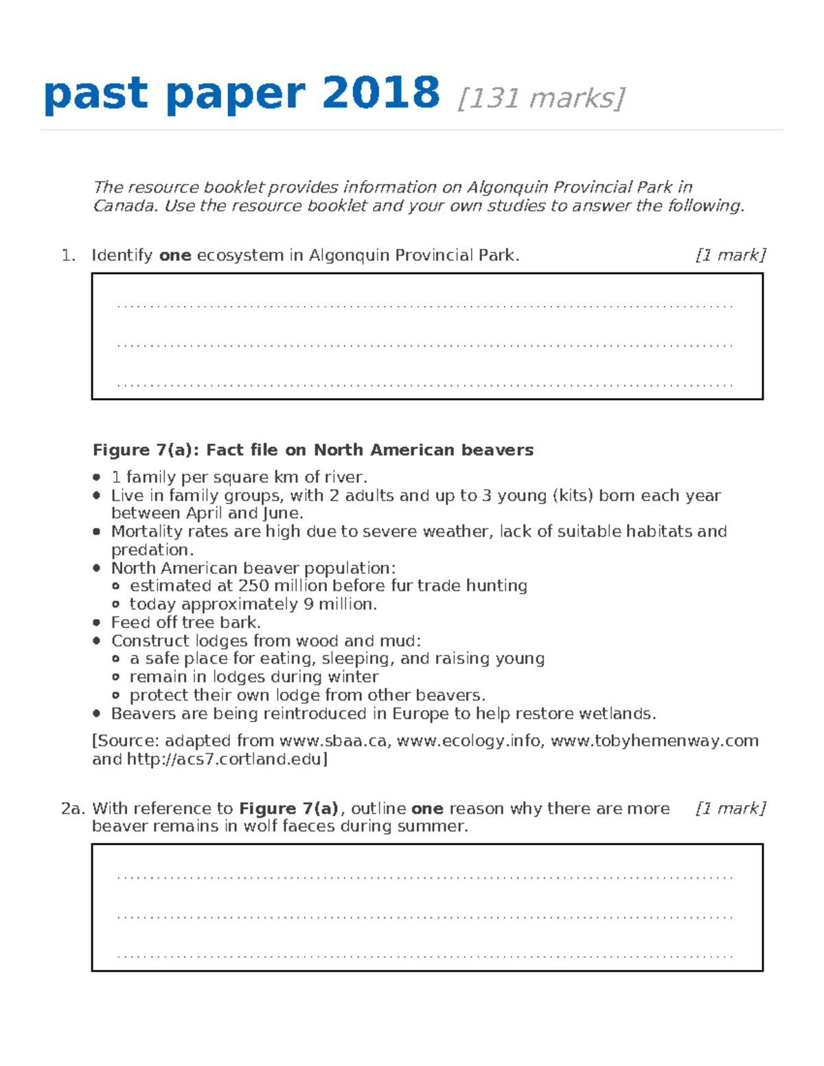 Past paper 2018 - past paper 2018 [131 marks] 1. The resource booklet ...