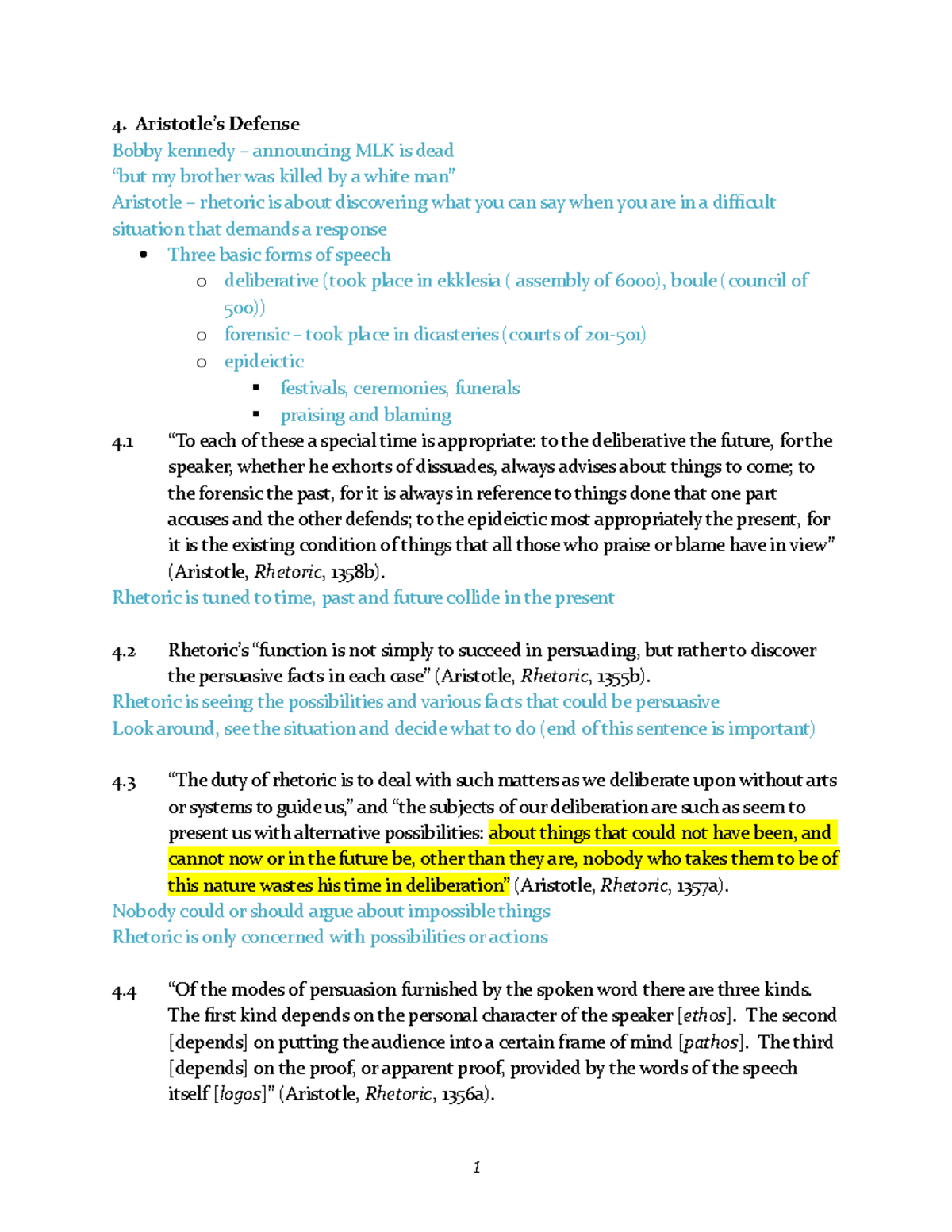4 - Aristotle's Defense, Sentences - 4. Aristotle’s Defense Bobby ...