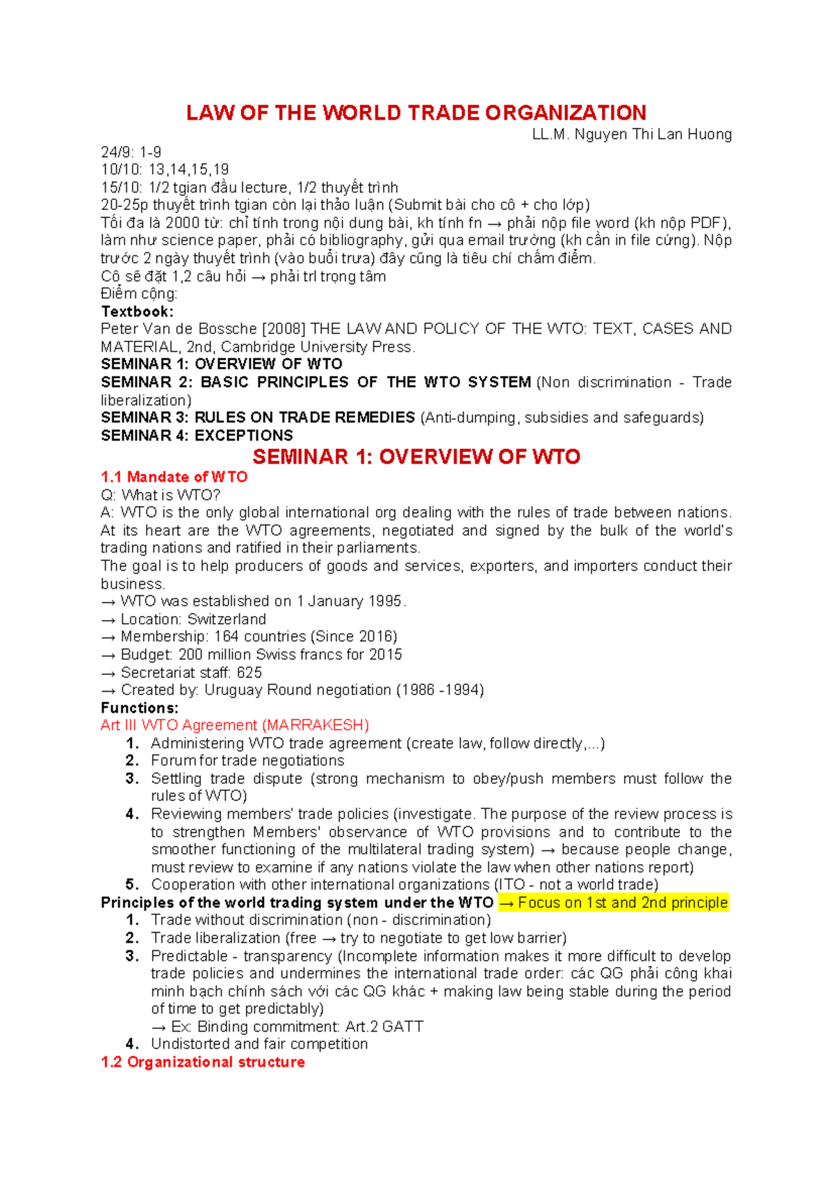 LAW OF THE World Trade Organization - LAW OF THE WORLD TRADE ...