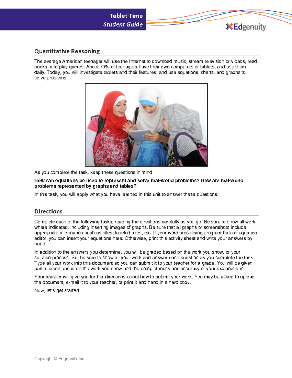 Tablet Time - Student Guide - Tablet Time Student Guide Quantitative ...