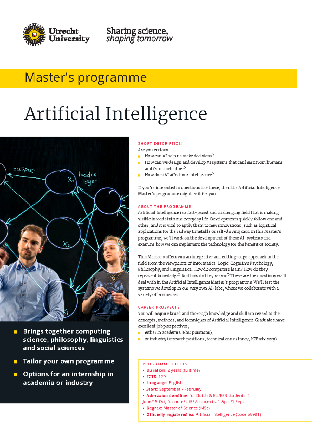 Artificial Intelligence - Master's programme Artificial Intelligence S ...