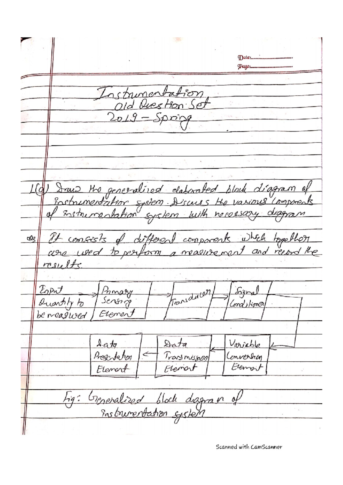 Instrumentation Assignment - Date: Page: Instrumentation Old Question ...