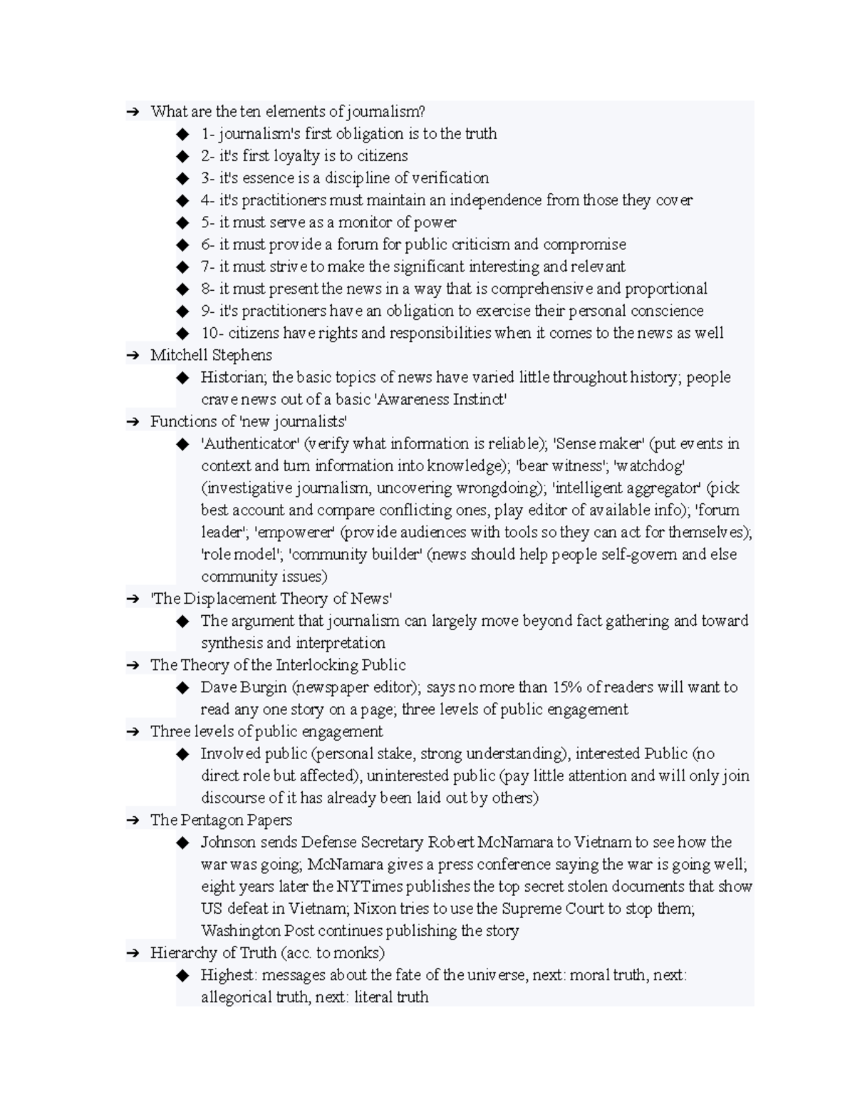 Elements - What are the ten elements of journalism? 1- journalism's ...