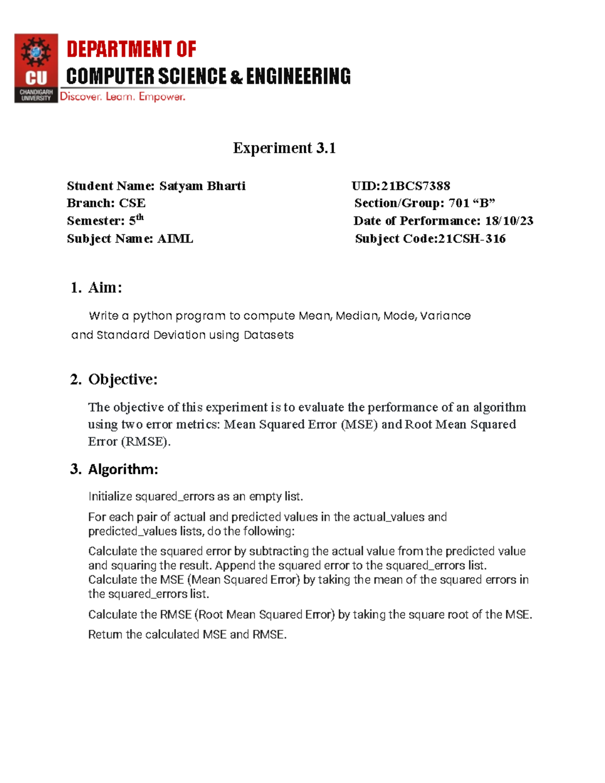 Aiml 3.1 - Alasso - good - DEPARTMENT OF COMPUTER SCIENCE & ENGINEERING ...
