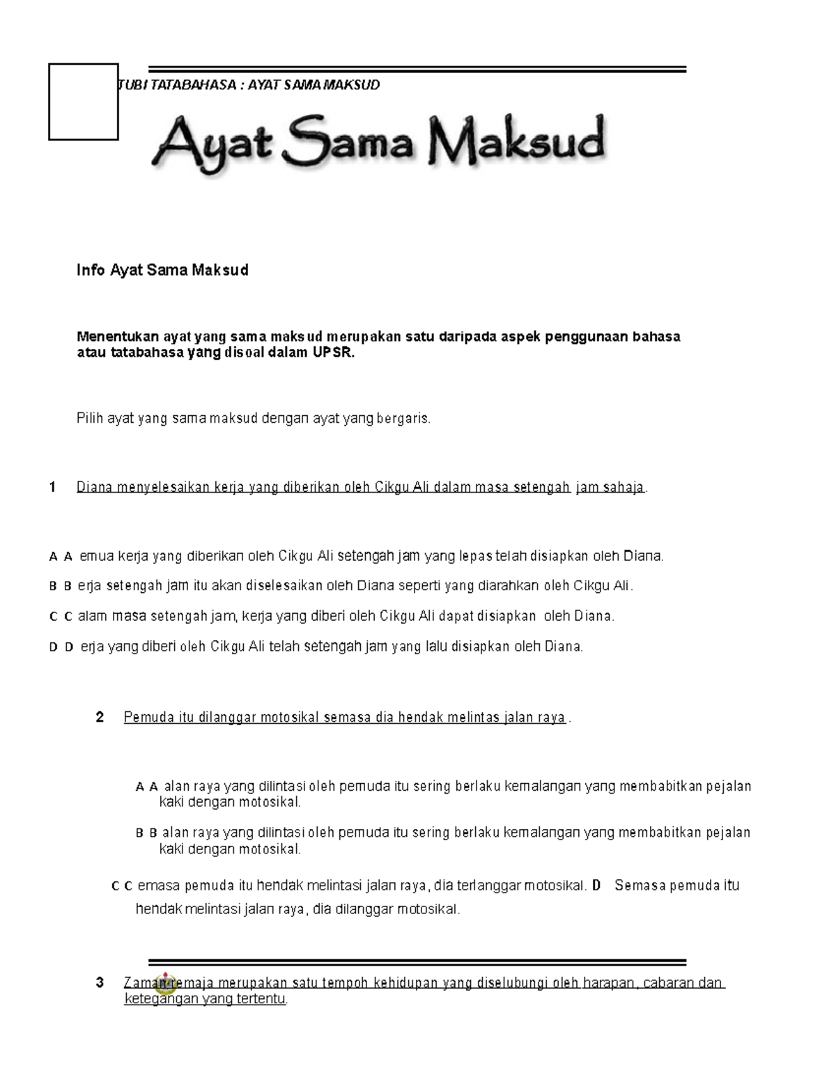 Ayat-sama-maksud 2 - summeries - LATIH TUBI TATABAHASA : AYAT SAMA ...