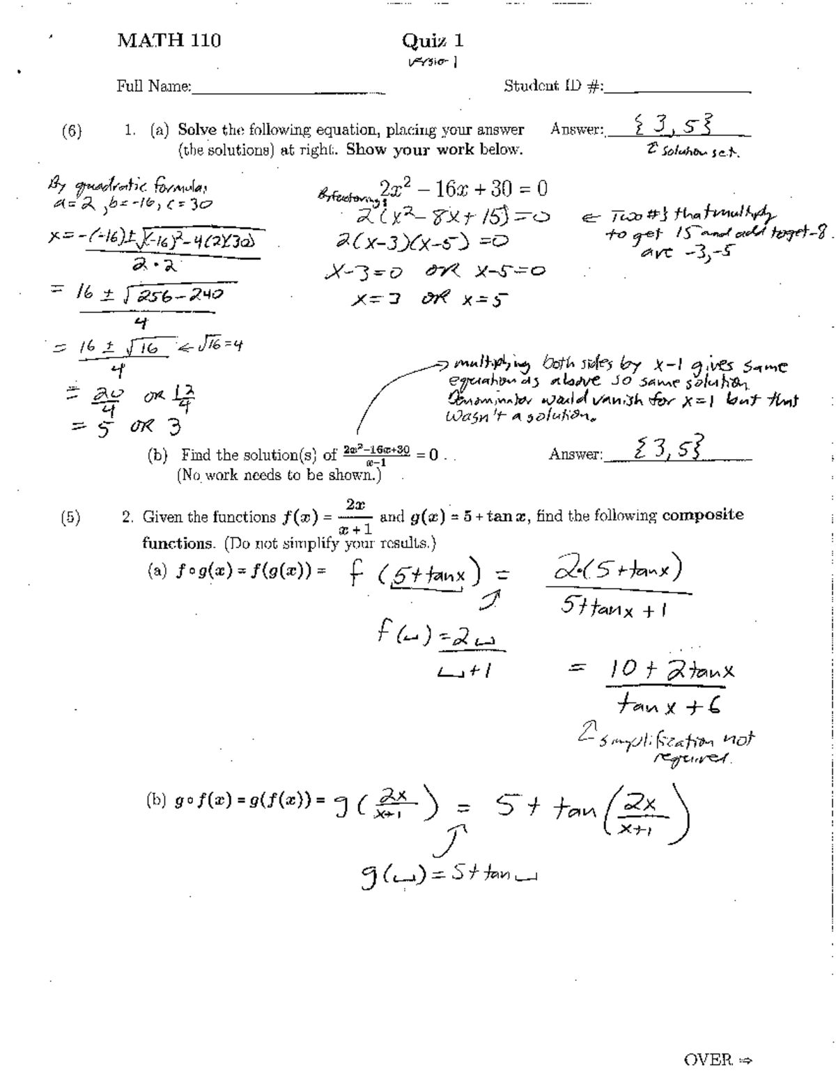 Quiz1 - Very important - MATH 110 - Studocu