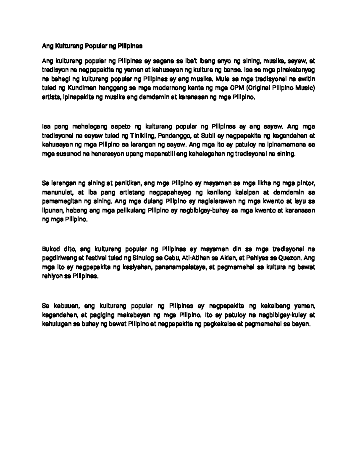 Ang Kulturang P-WPS Office - Ang Kulturang Popular ng Pilipinas Ang ...