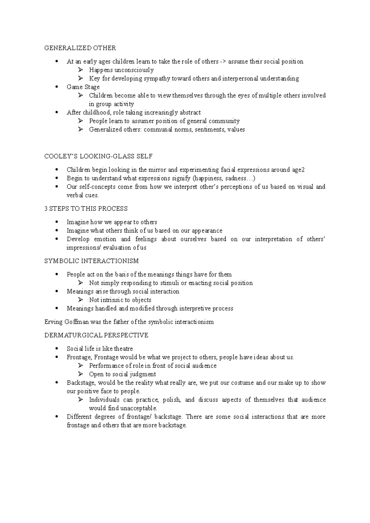 Generalized Other - GENERALIZED OTHER At an early ages children learn ...