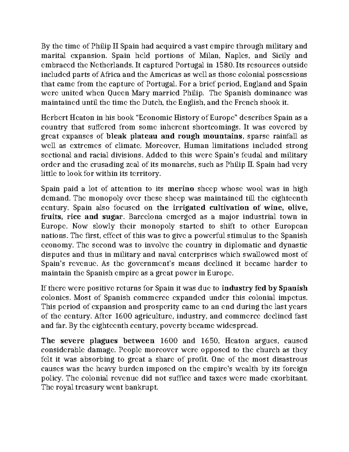 Spain Decline - By the time of Philip II Spain had acquired a vast ...