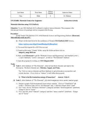 Lab #1 Report - Minh Chau Professor Palermo Materials Science: Engineering 1600 31 January 2020 ...
