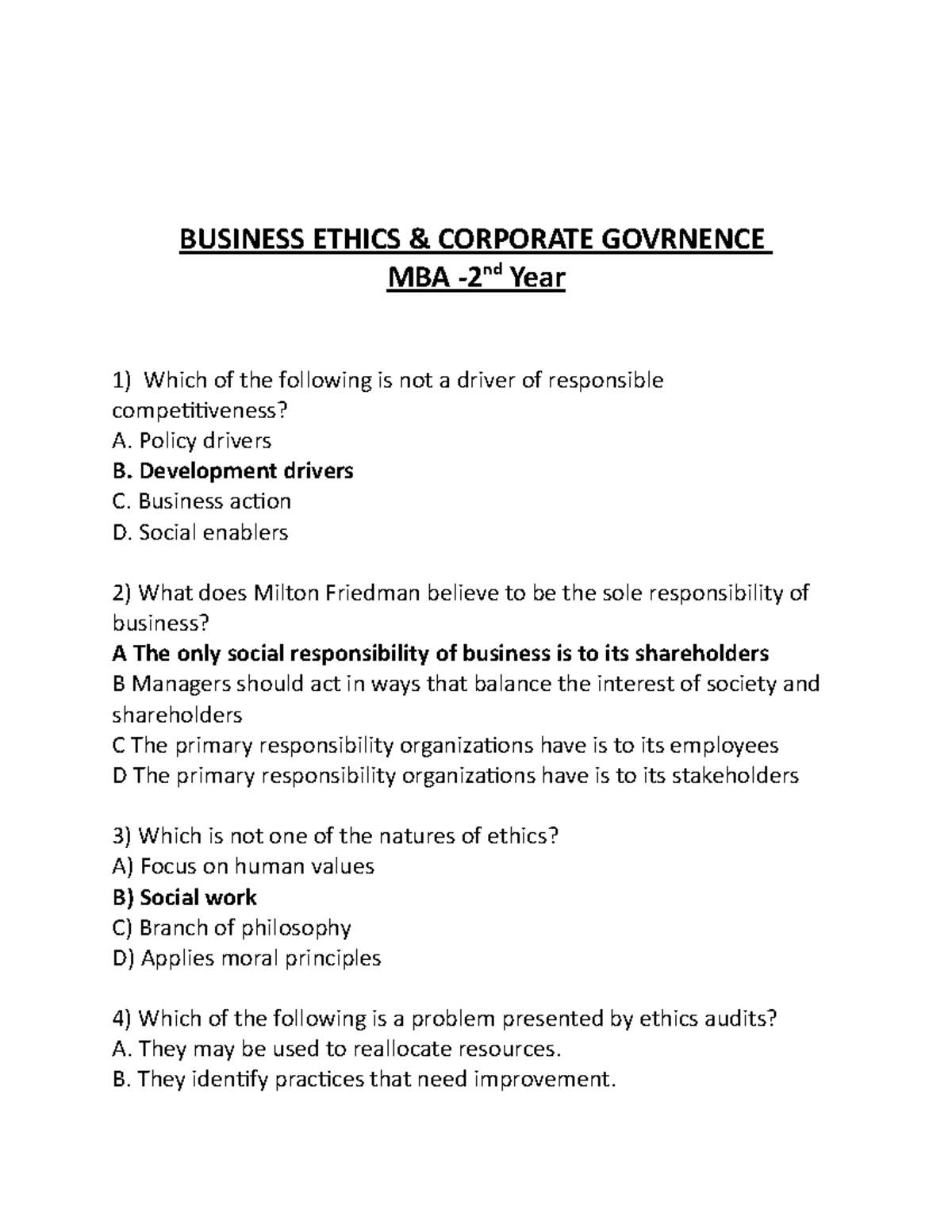Business Ethics Part 1 - Masters of Business Administration - AKTU ...