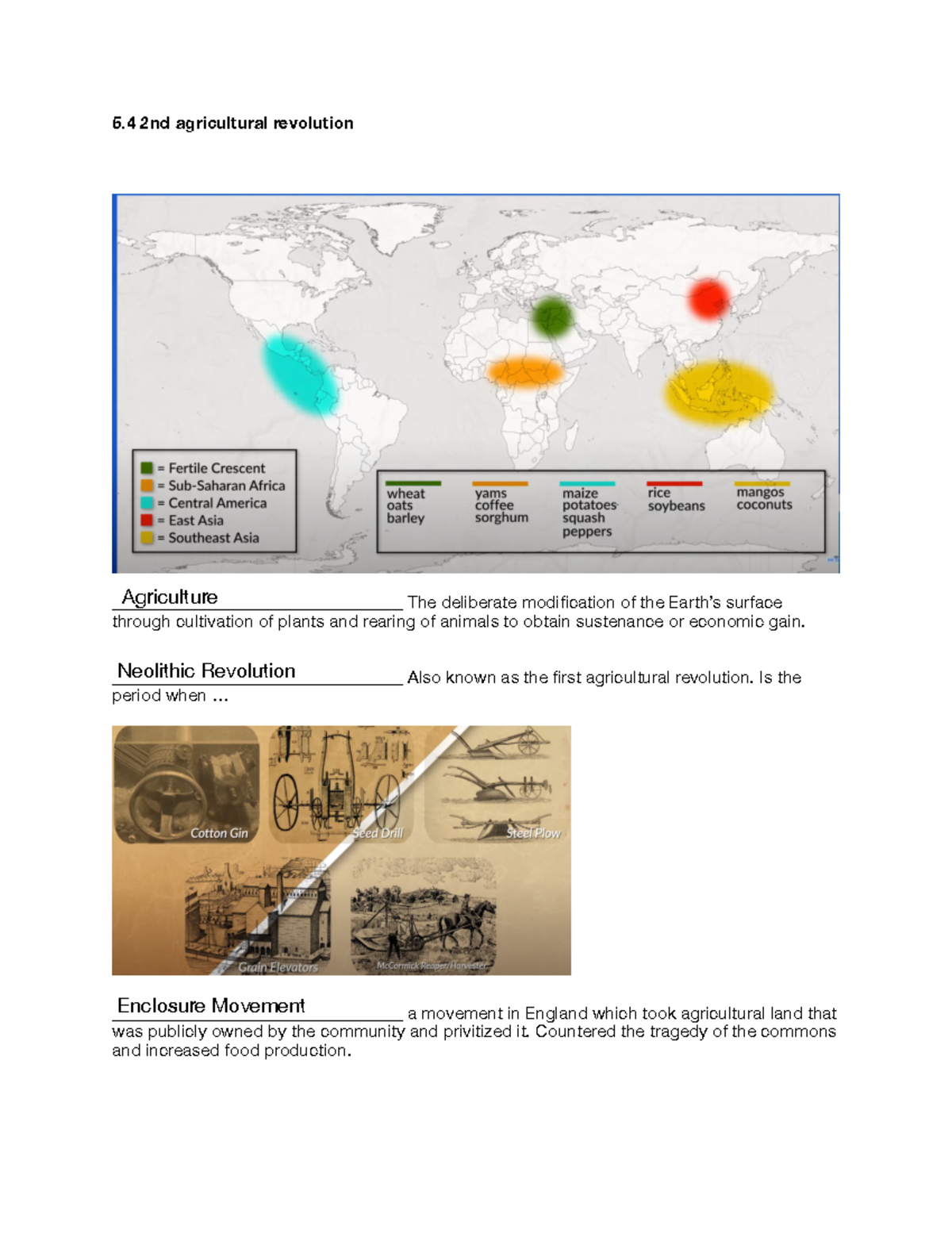 5 - hi world - 5 2nd agricultural revolution ...