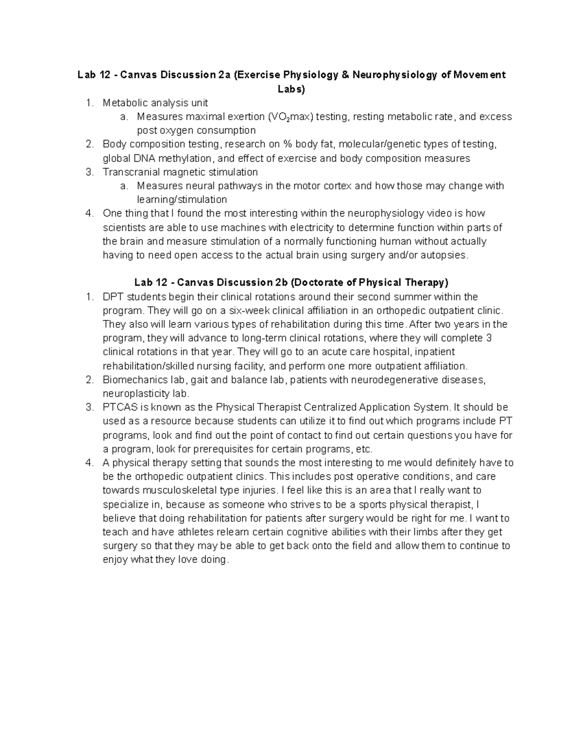 KIN170 Lab 12 - Lab 12 discussions and activity - Lab 12 - Canvas ...