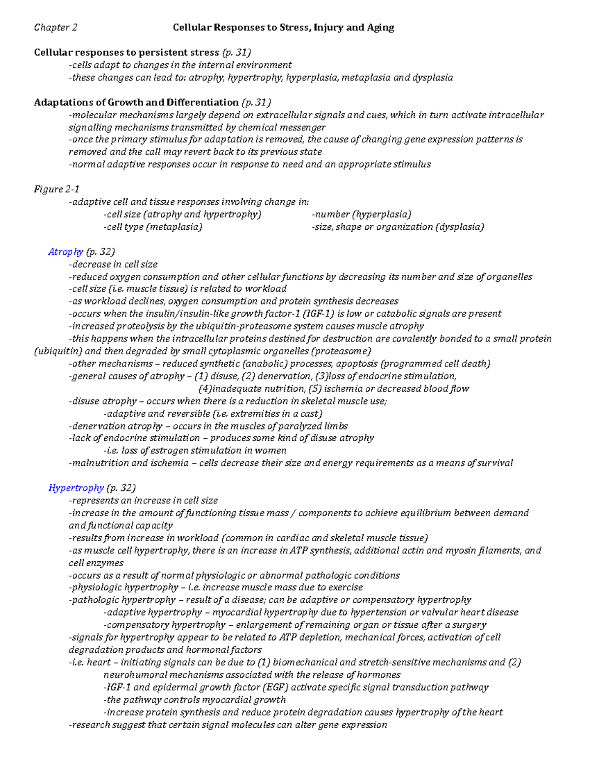 C2 - cellular responses - Chapter 2 Cellular Responses to Stress ...