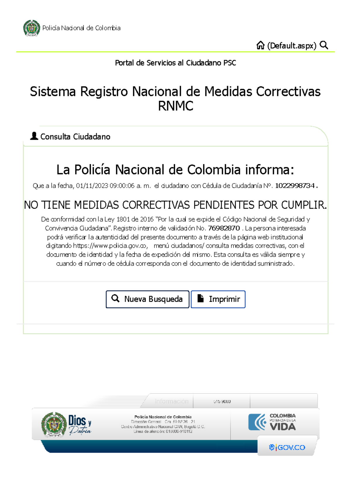 Certificado Medidas Correctivas - Sistema Registro Nacional de Medidas ...