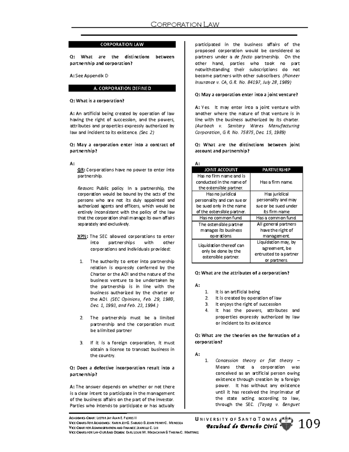 UST Golden Notes Corporation Law - CORPORATION LAW U N I V E R S I T Y ...