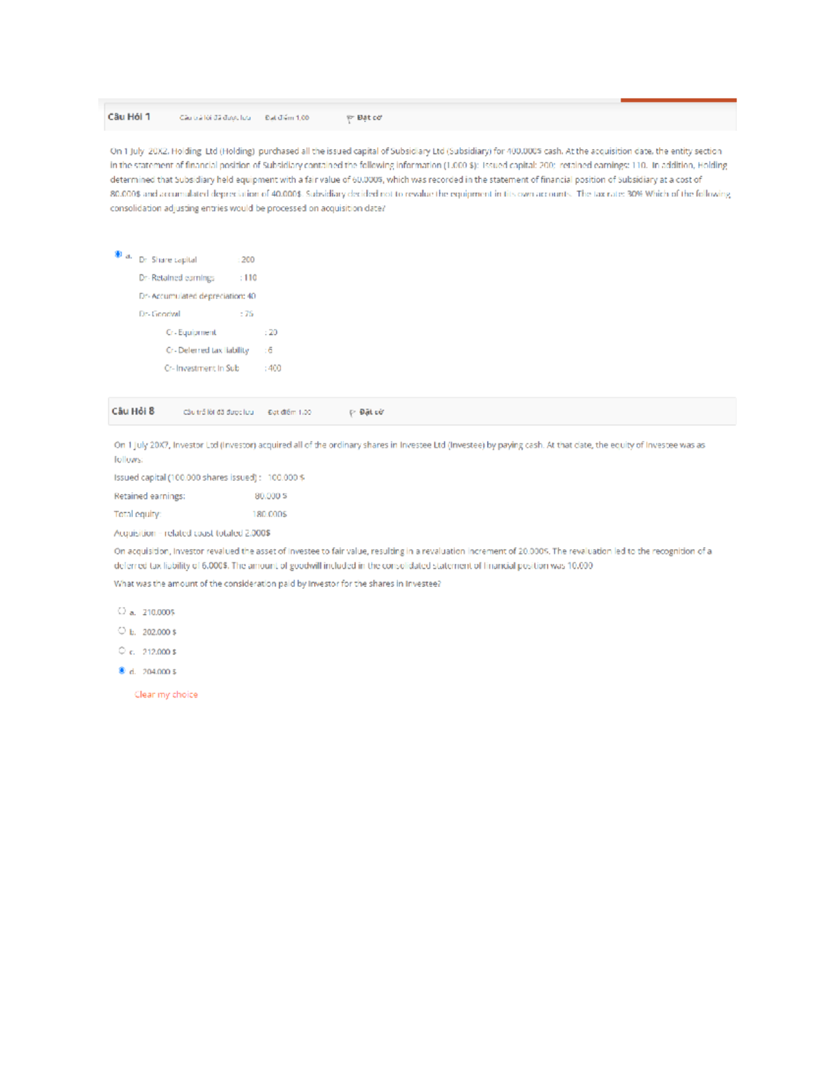 Lập bctchn quiz C3 cô Thanh Hải - lập bctc theo ifrs - Studocu