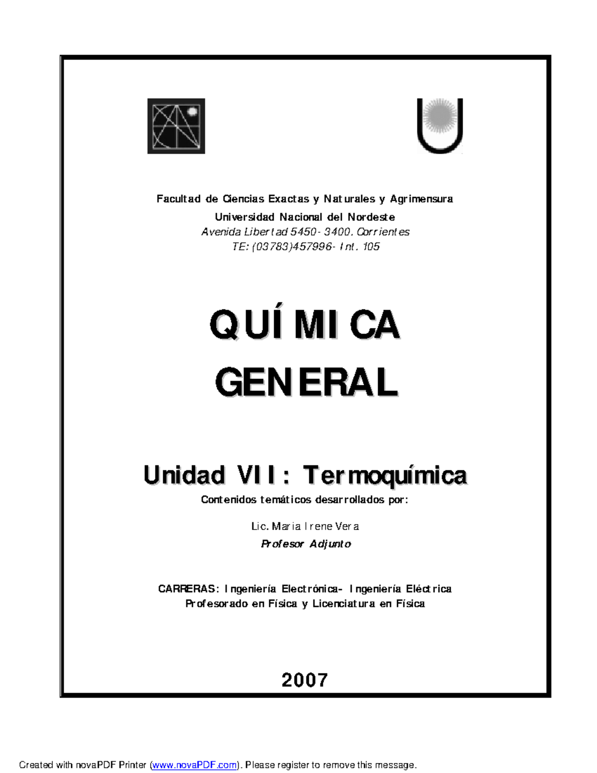 Unidad 07 Termoqu mica 2007 - Facult ad de Ciencias Exact as y Nat urales y Agrimensura ...