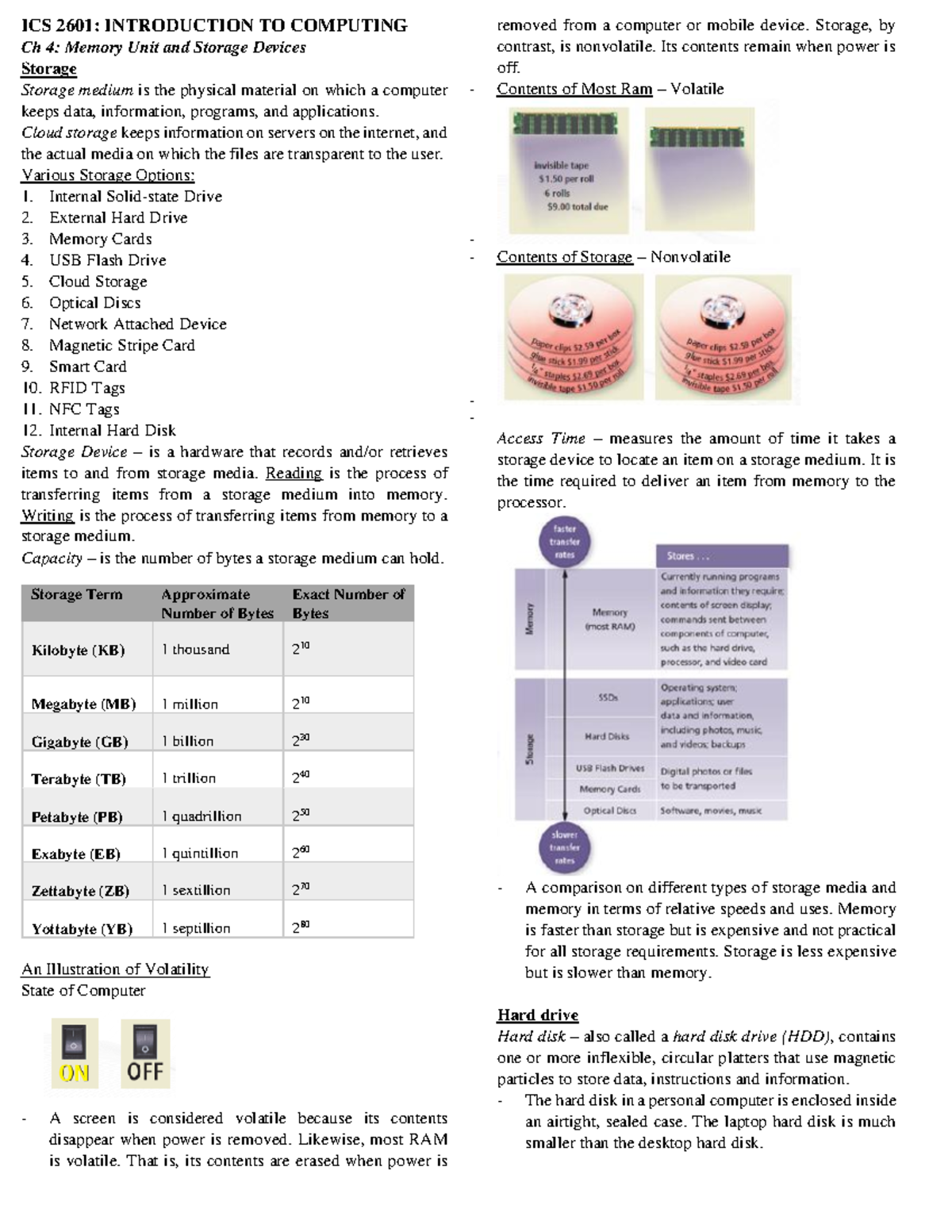 IT2620 [ Reviewer CH 4] - ICS 2601: INTRODUCTION TO COMPUTING Ch 4 ...