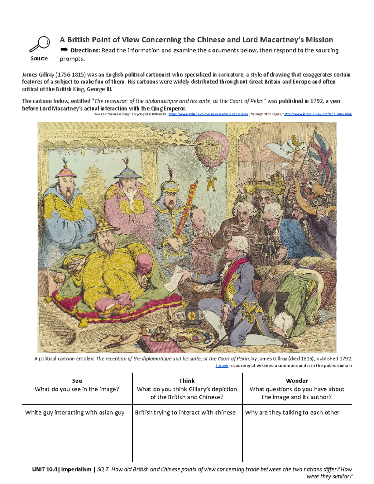 Macartney Mission documents - Source A British Point of View Concerning ...