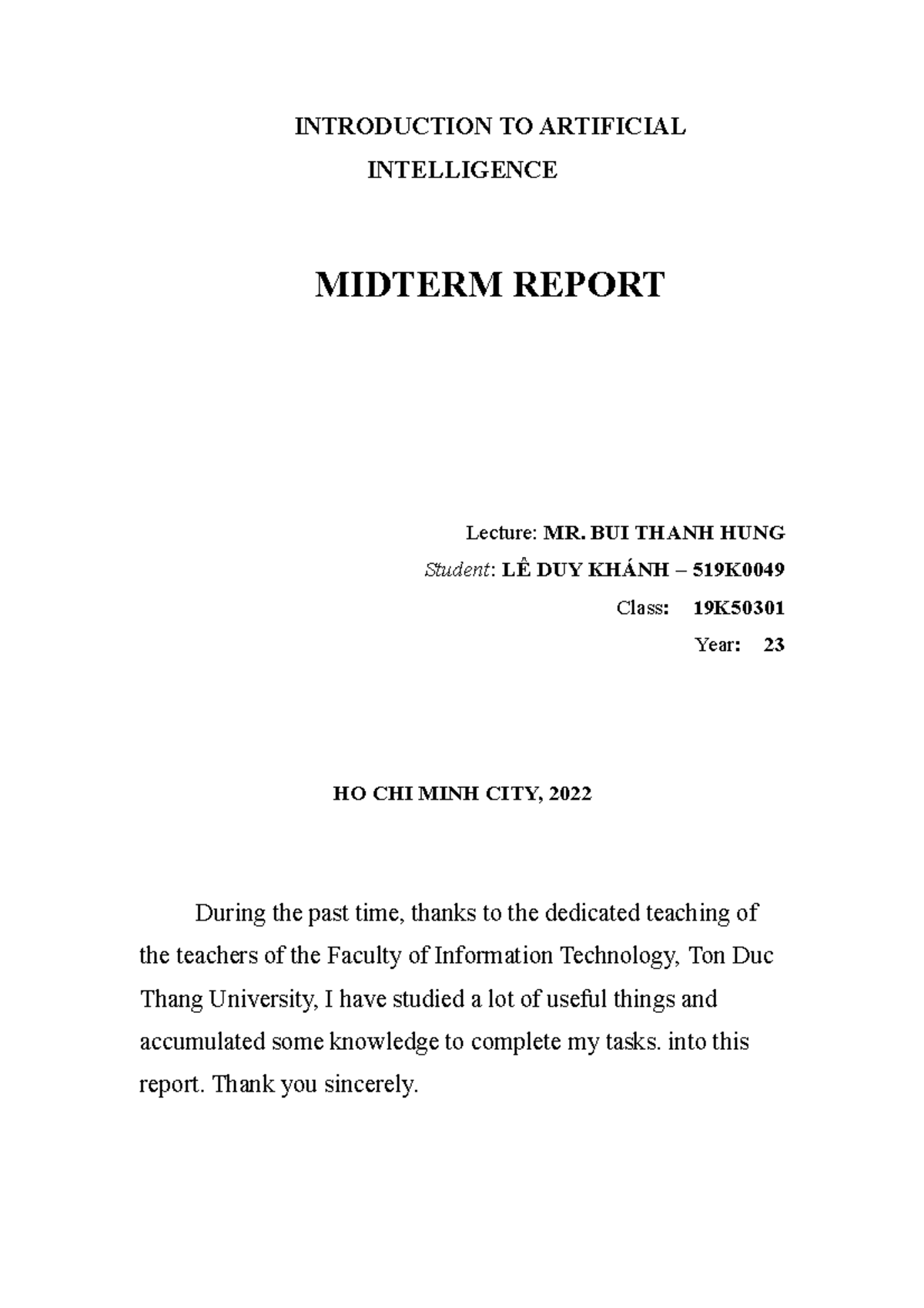 introduction to Artificial intelligence and essay - INTRODUCTION TO ...