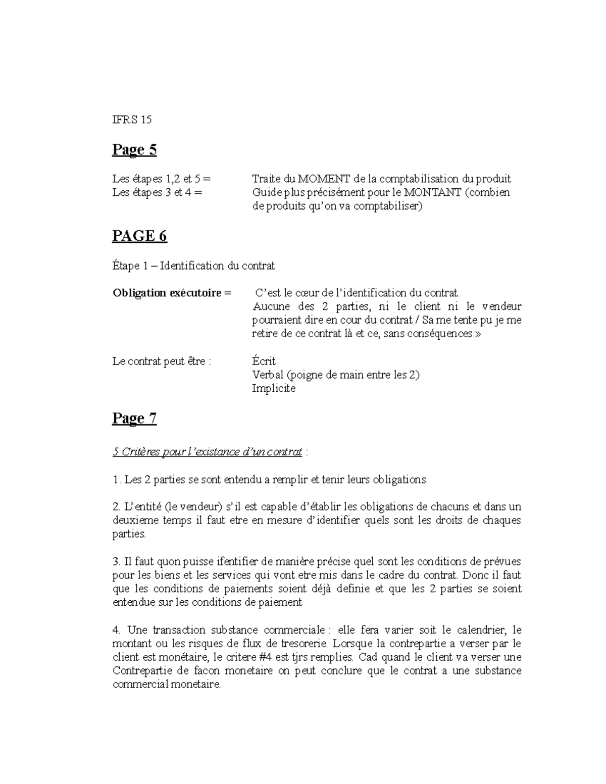 IFRS 15 Notes De Cours Sco6250 IFRS 15 Page 5 Les tapes 1 2 Et 5