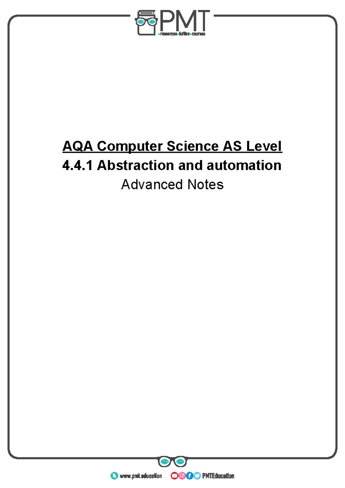 4.1. Abstraction and Automation - AQA Computer Science AS Level 4.4 Abstraction and automation ...