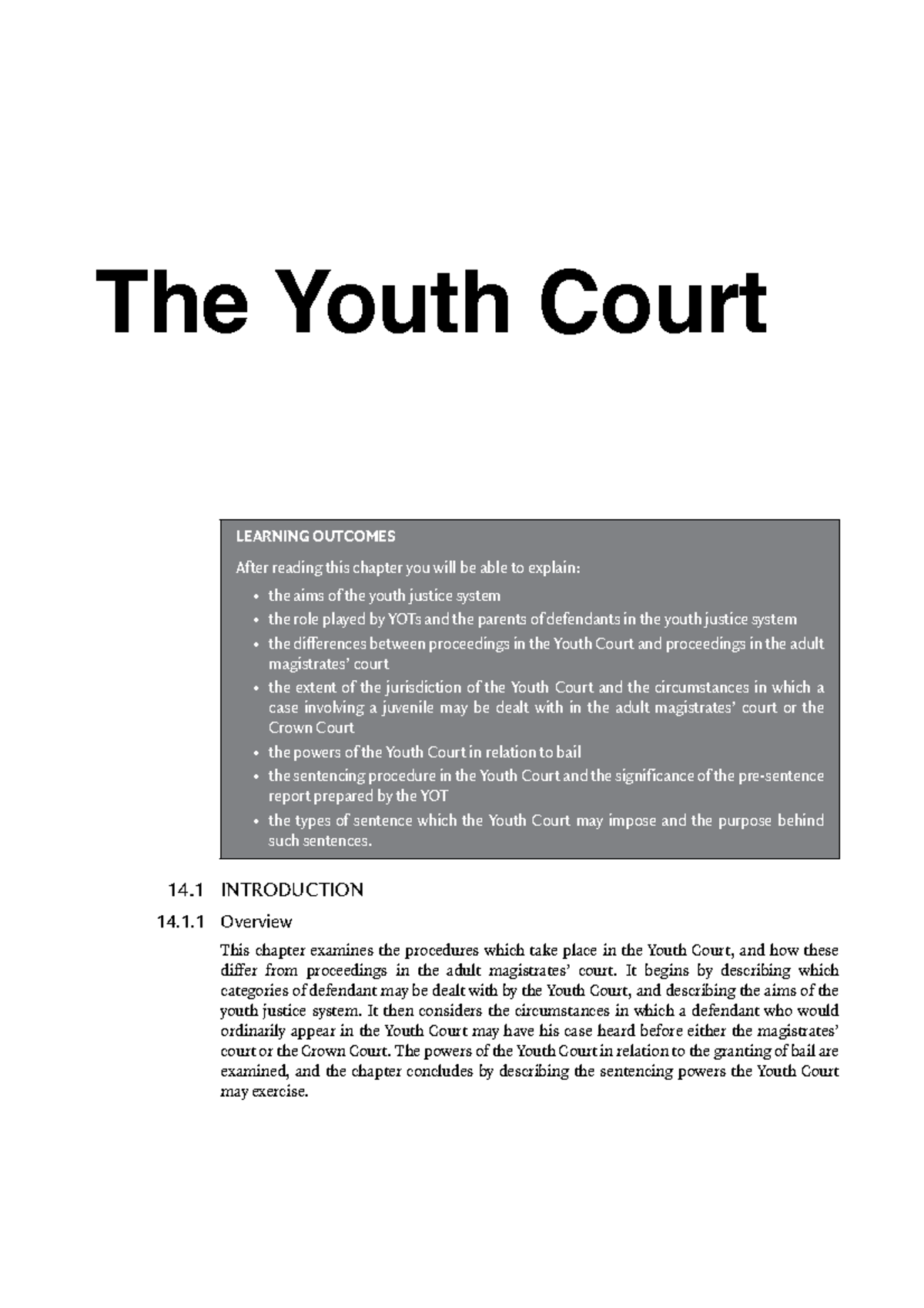 The Youth Court - Textbook notes from criminal litigation and dispute ...