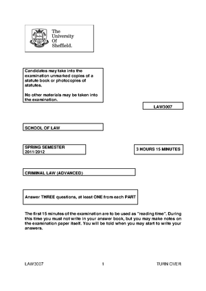 Assault occasioning actual bodily harm lecture 4 notes - Lecture 4 3 ...