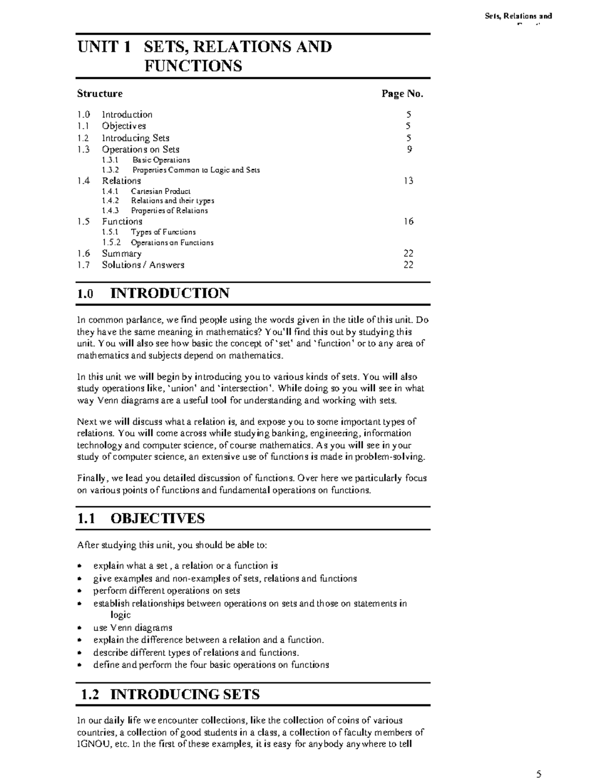 Mcs-013 - it gives a vague idea of discrete mathematics in real life - ####### Sets, Relations ...
