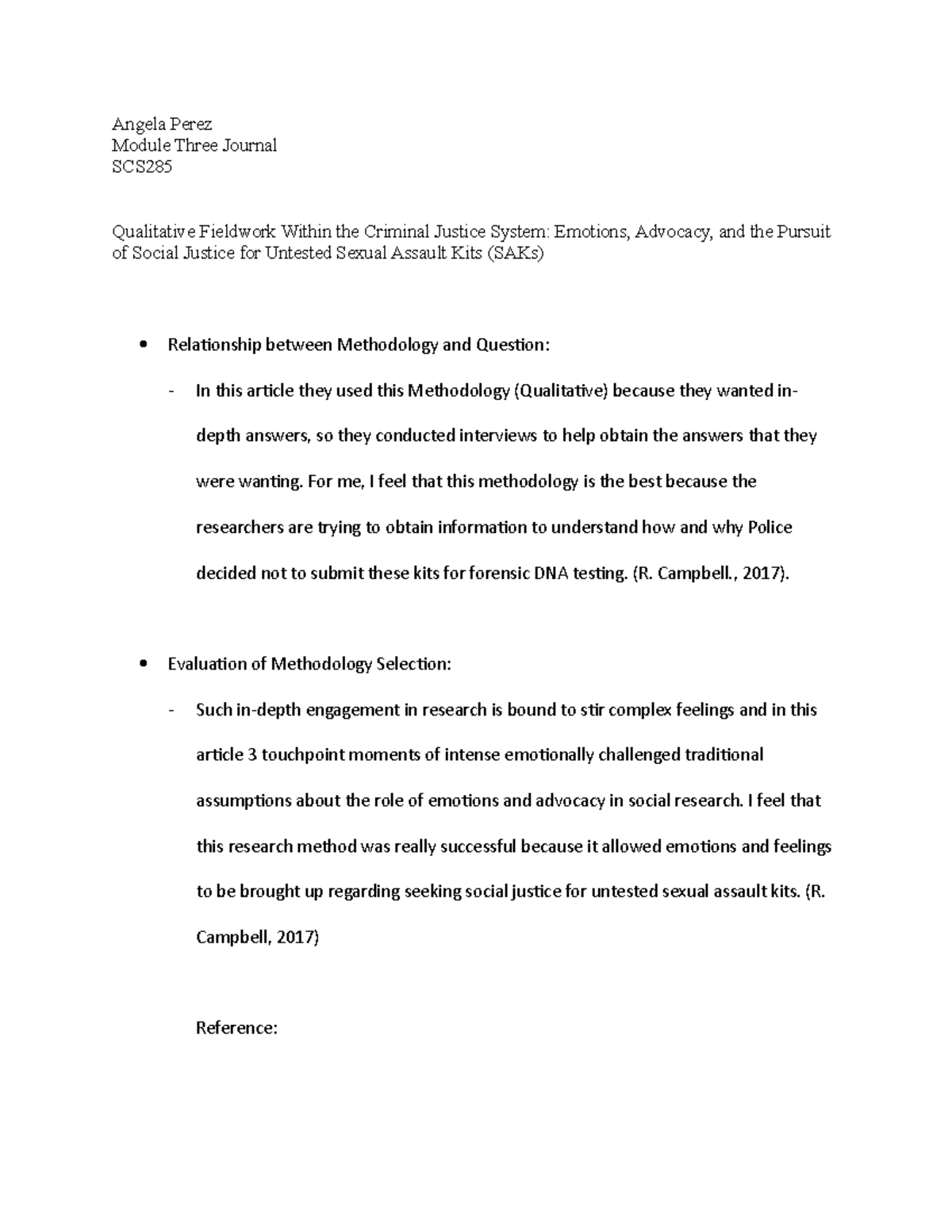 Module Three Journal SCS285 - Angela PerezModule Three Journal SCS ...