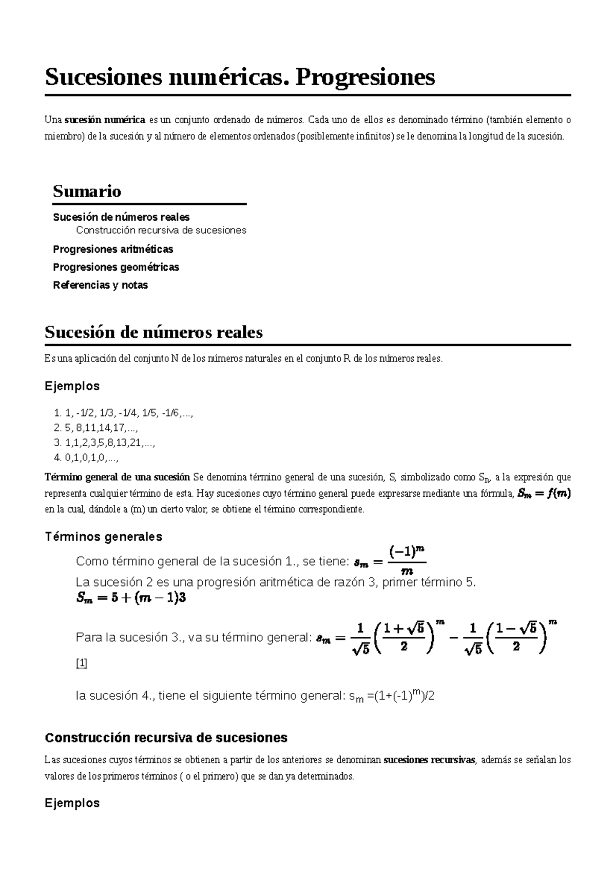 U5 pp 110 sucesiones númericas - Sucesiones numéricas. Progresiones Una sucesión numérica es un ...
