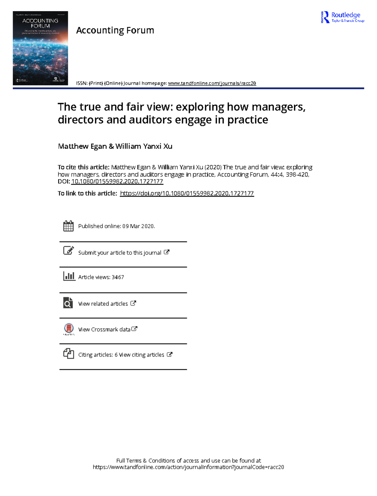 The true and fair view exploring how managers directors and auditors ...