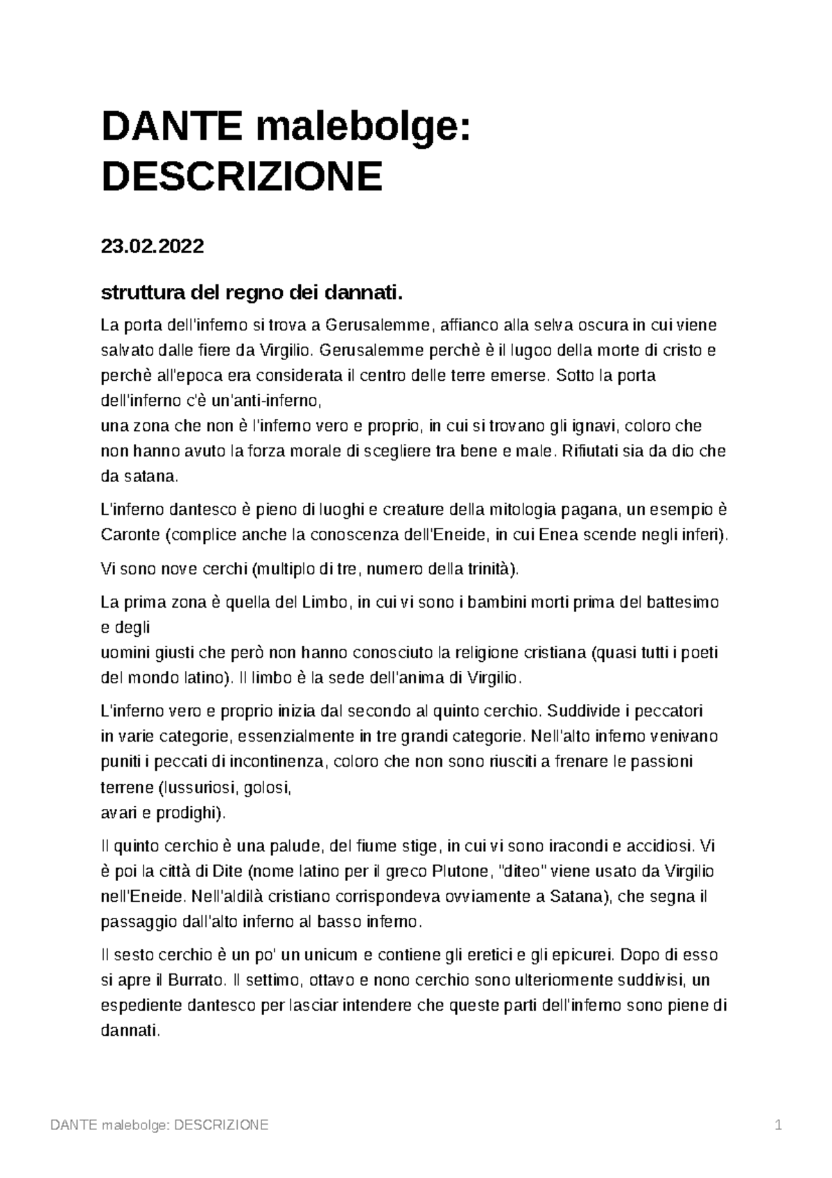Dante malebolge Descrizione - DANTE malebolge: DESCRIZIONE 23 ...