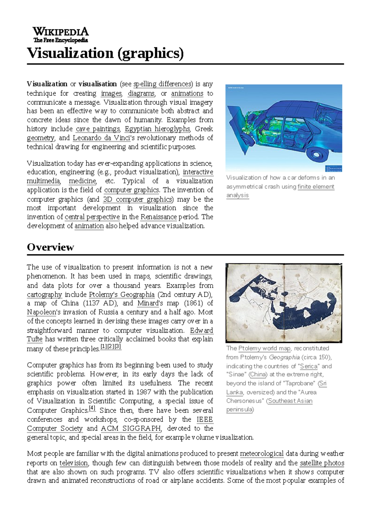 Visualization (graphics) - Visualization of how a car deforms in an ...
