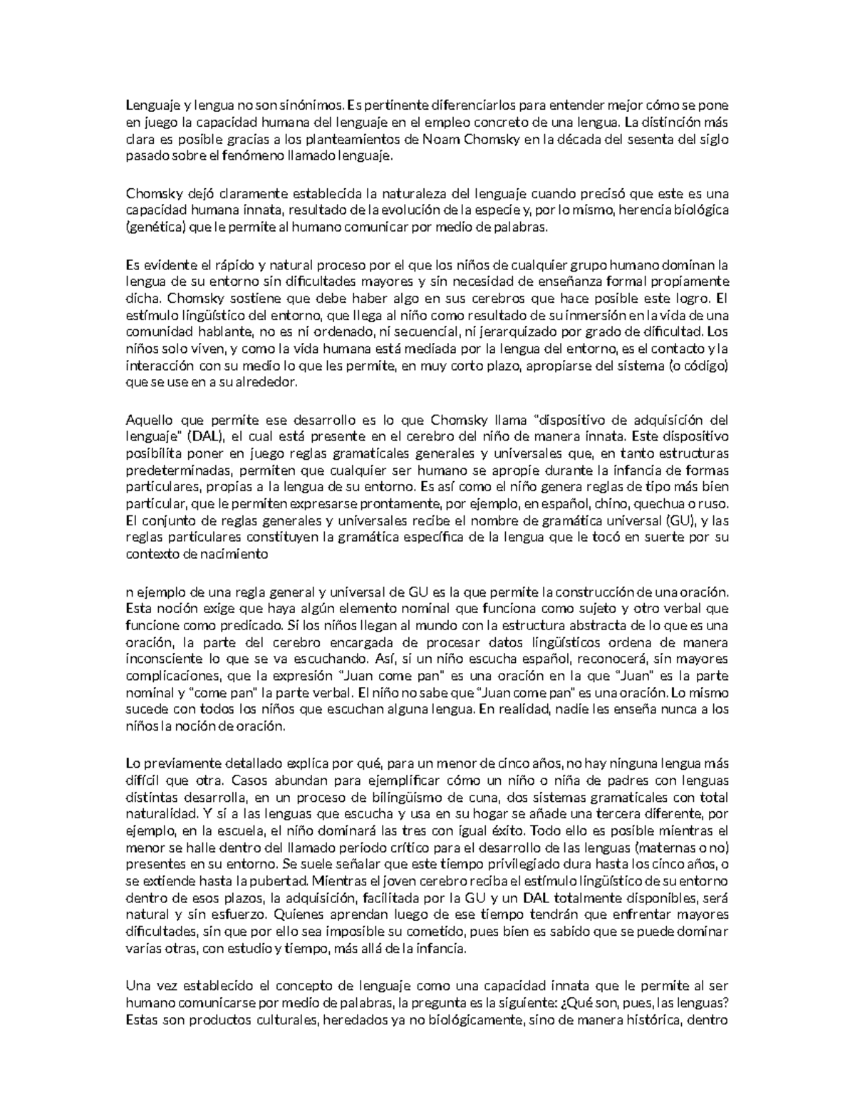 Aprendizaje - iosf - Lenguaje y lengua no son sinónimos. Es pertinente ...