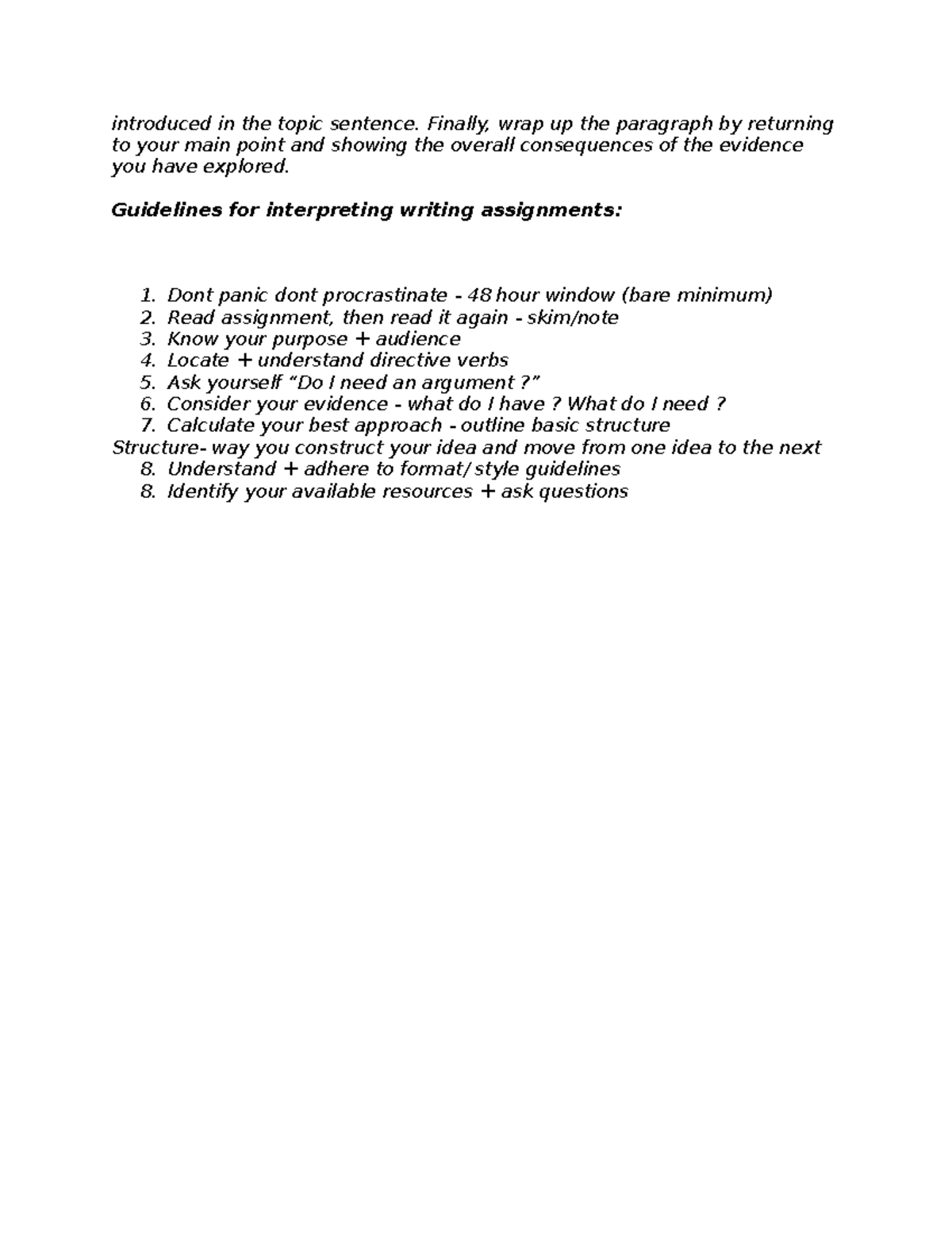 Cwp 101 note pg 3 - Introduction to academic discourse practices and ...