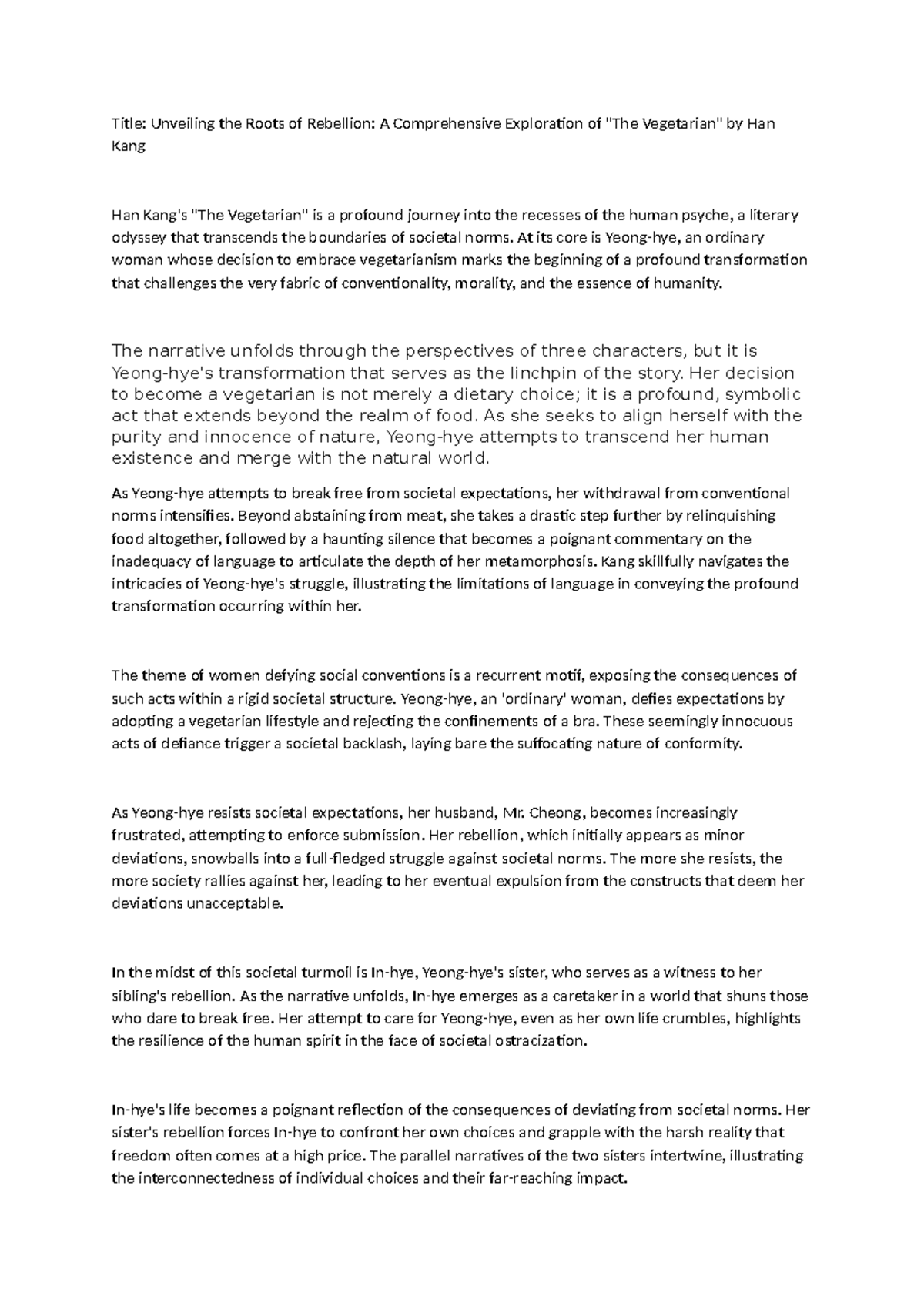 Book review- Acad Writing - Title: Unveiling the Roots of Rebellion: A ...