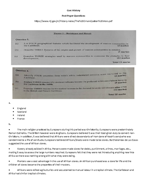 Caribbean History SBA Alexis Simms 2 - Caribbean history school based ...