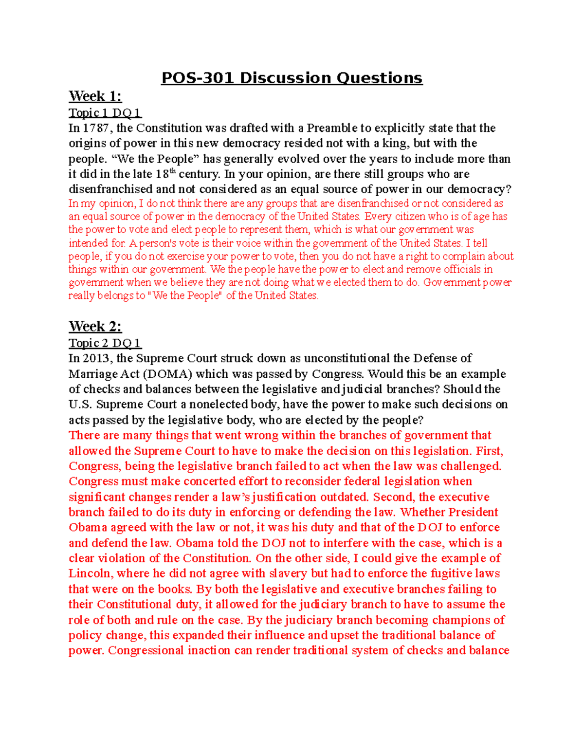 POS-301 Discussion Questions - POS-301 - GCU - Studocu