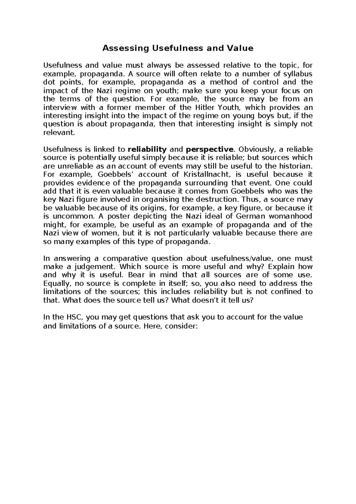 Assessing Usefulness and Value - Assessing Usefulness and Value ...