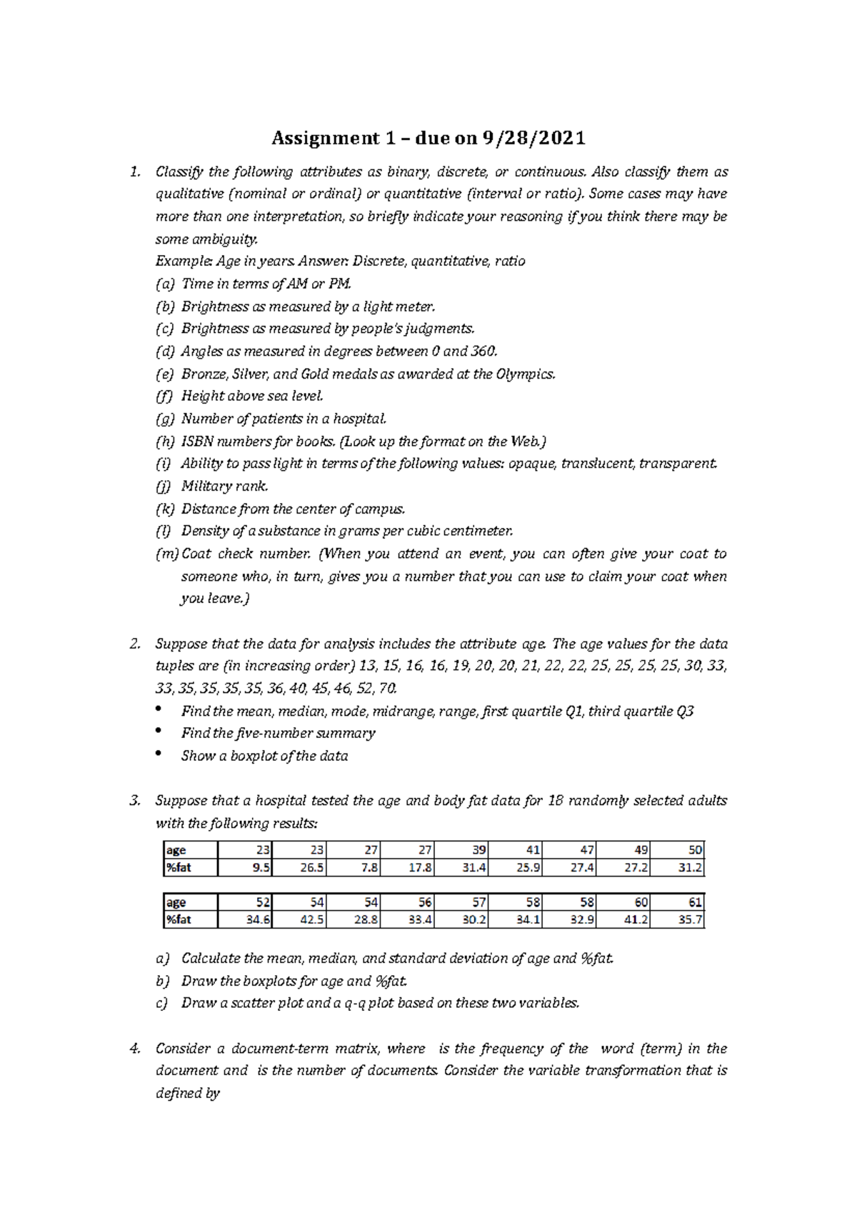 Comp4043 Data Mining And Knowledge Discovery Assignment 1 Assignment 1 Due On 928 Classify