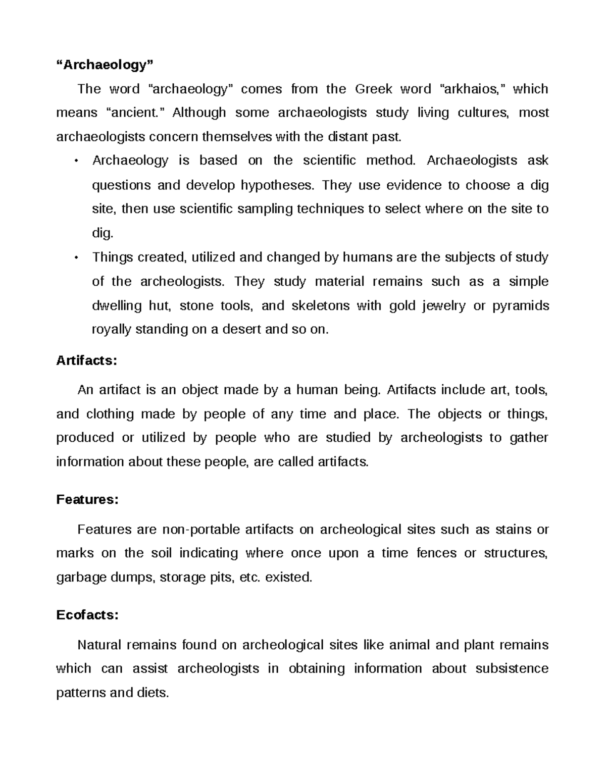 Archaeology concept in Indian history - “Archaeology” The word ...