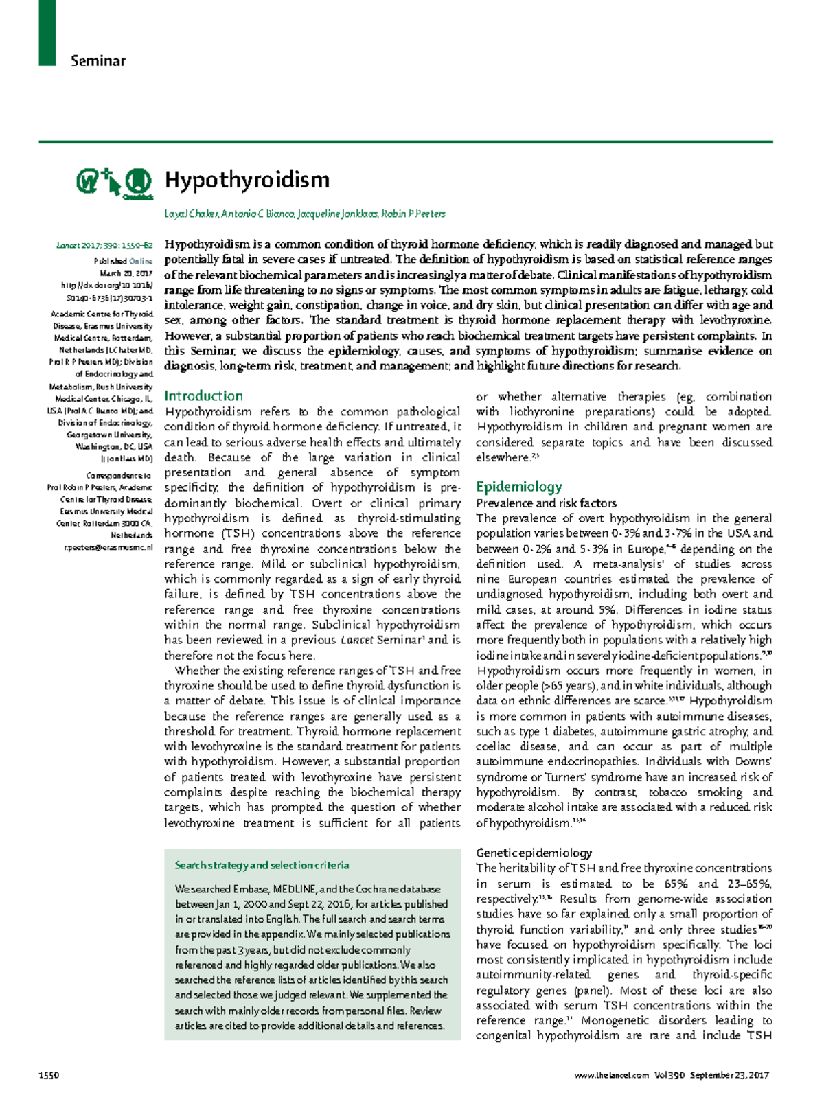 Hypothyroidism - Hipotiroidismo: manejo, tratamiento - Hypothyroidism ...