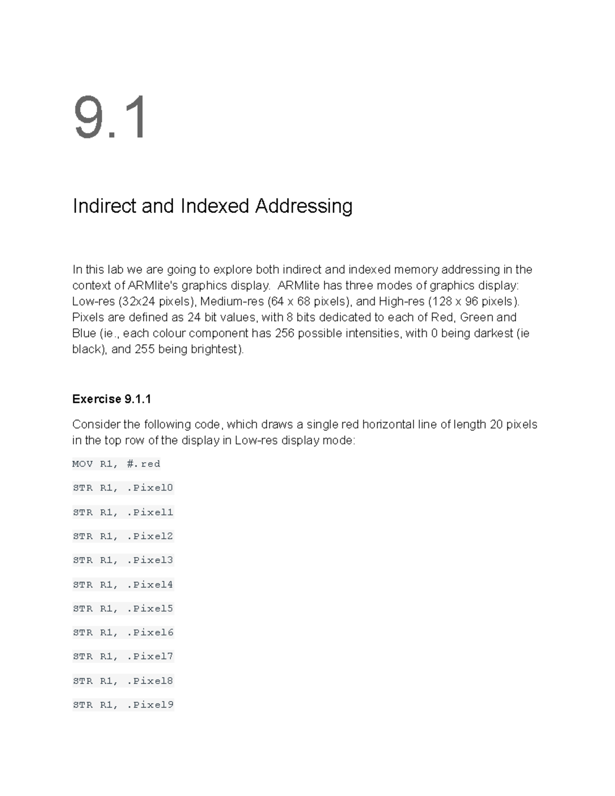 Lab09 - 9. Indirect and Indexed Addressing In this lab we are going to explore both indirect and ...