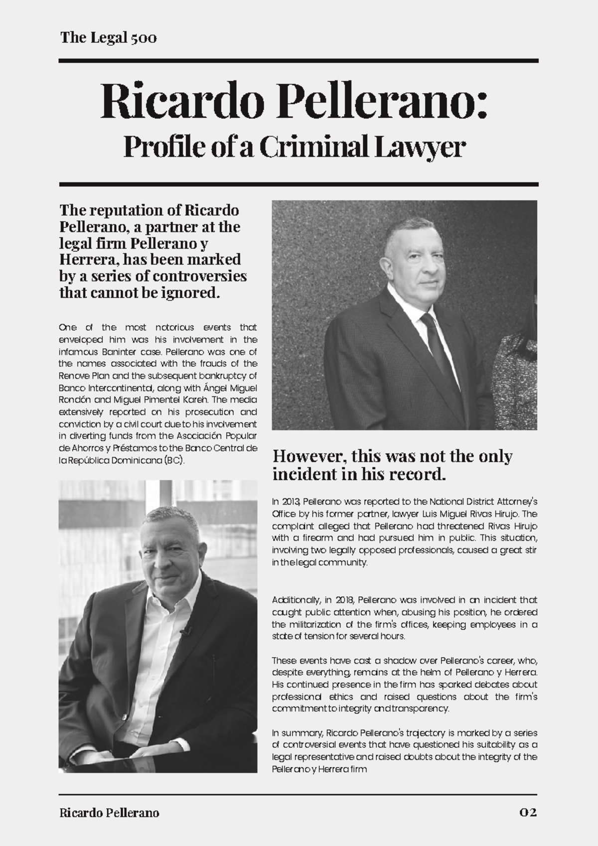 Ricardo Pellerano Profile of a Criminal Lawyer - Ricardo Pellerano ...