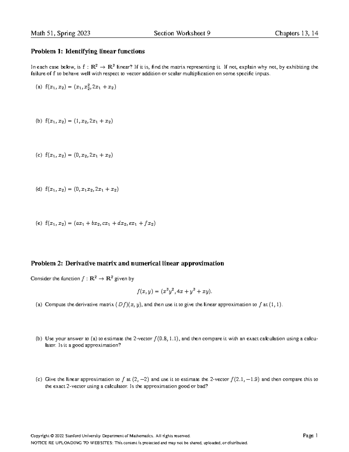 WS09-week05day2-qns - Week 5 Discussion Worksheet 2 - Math 51, Spring ...